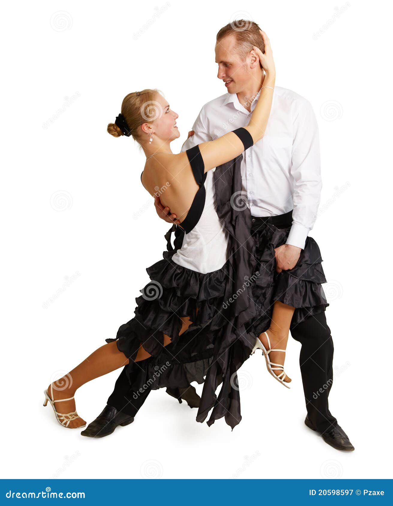 Ballroom Dance Couple In A Dance Pose Isolated On White Stock ...