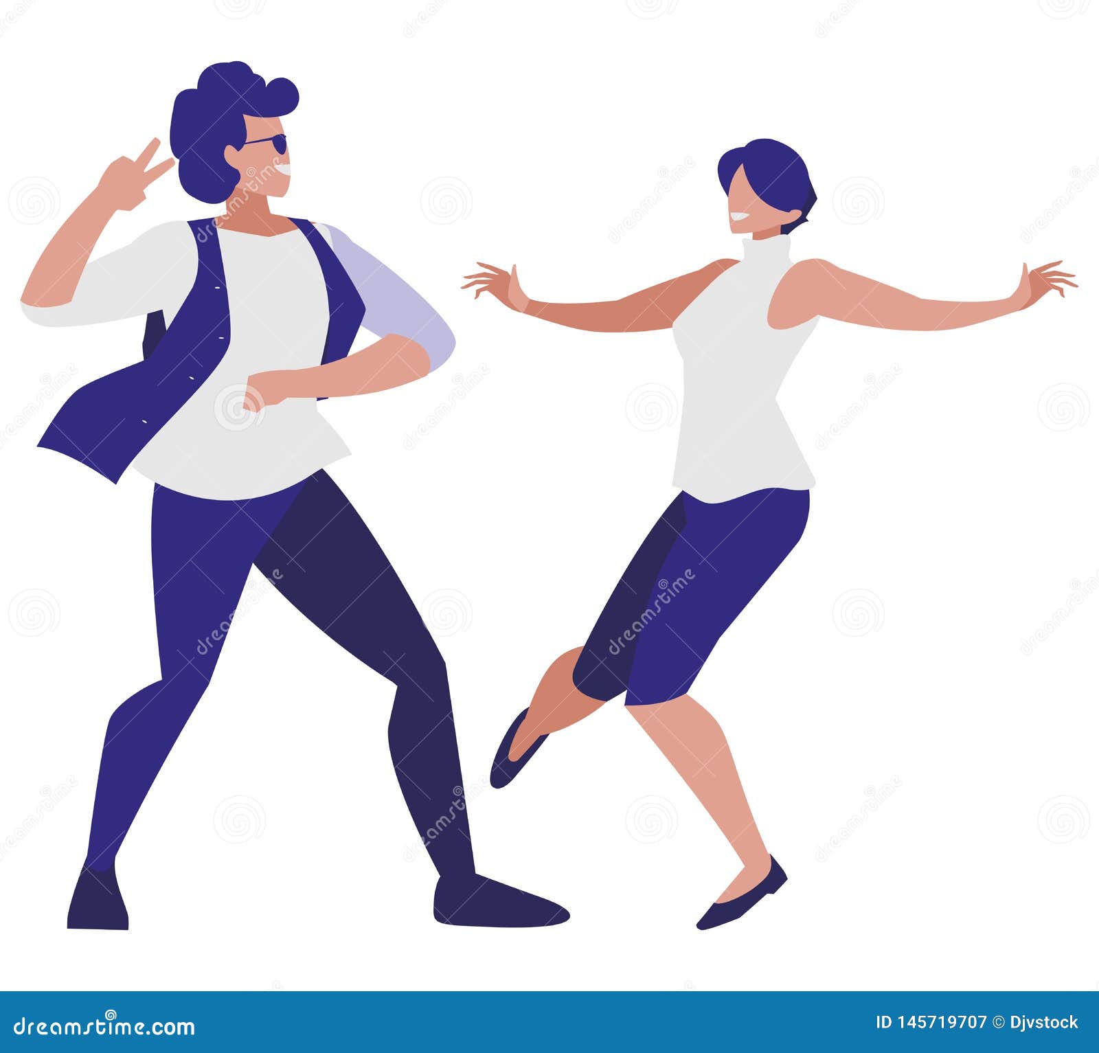 Young Couple Dancing Characters Stock Image - Image of figures, persons ...