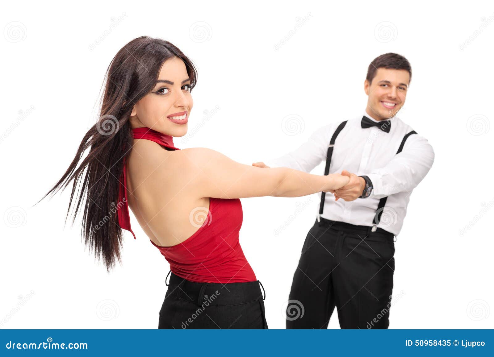 Young Couple Dancing and Having Fun Stock Image - Image of looking ...