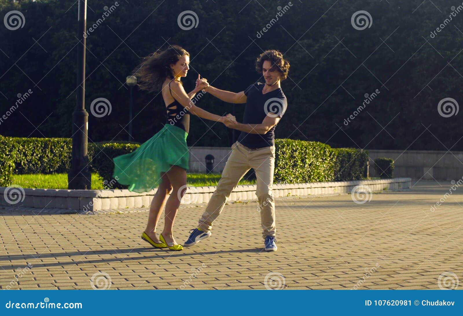 Young Couple Dancing on the Square Stock Image - Image of pair, outside ...