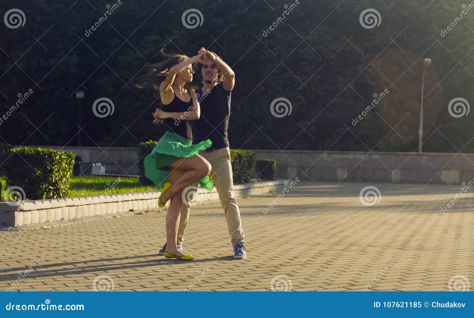 Young Couple Dancing on the Square Stock Image - Image of dancing, hair ...