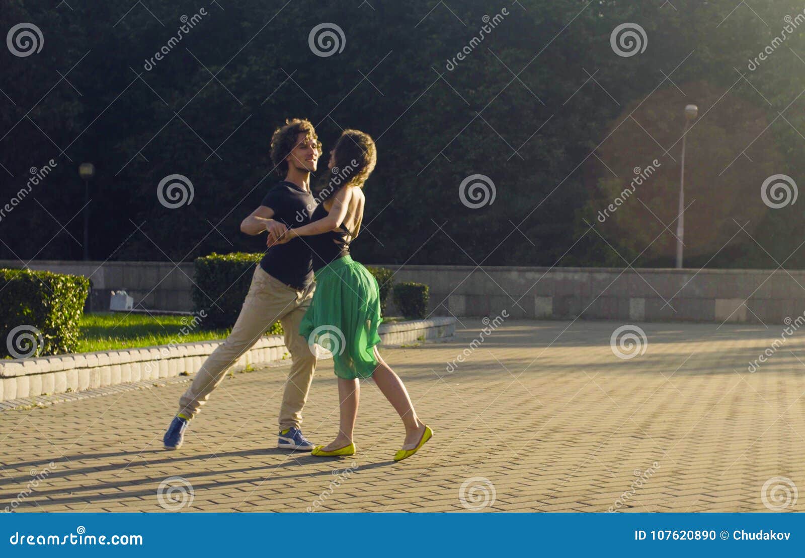 Young Couple Dancing on the Square Stock Photo - Image of summer, dance ...