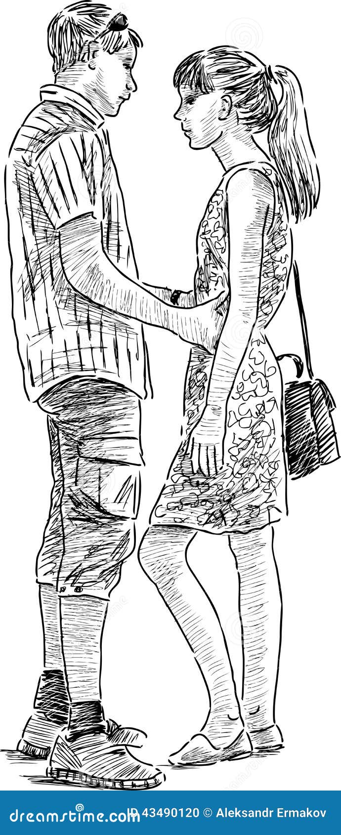 Young couple on a date stock vector. Illustration of together - 43490120