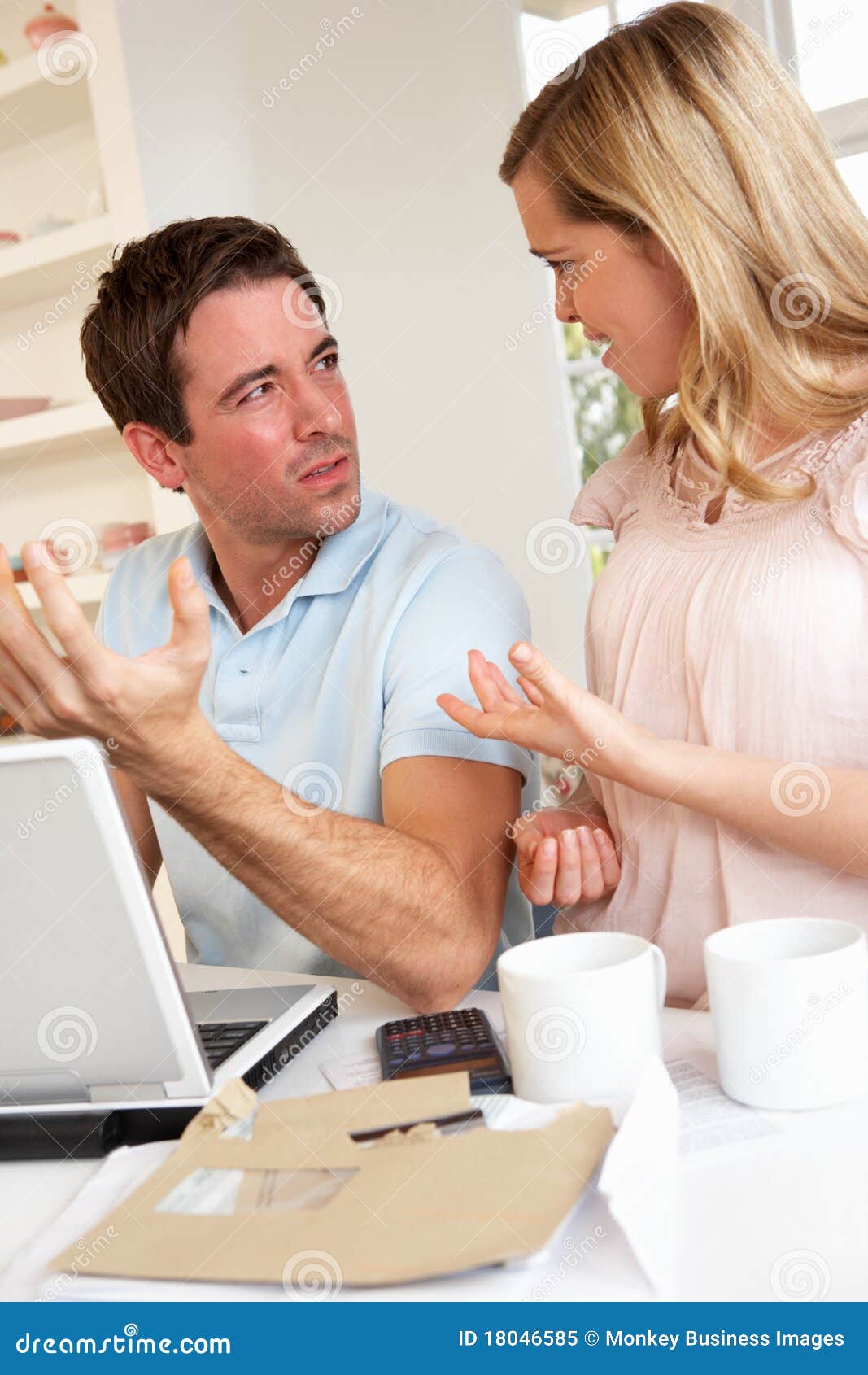 Young Couple Discussing Their Finance Stock Image - Image of disputing ...