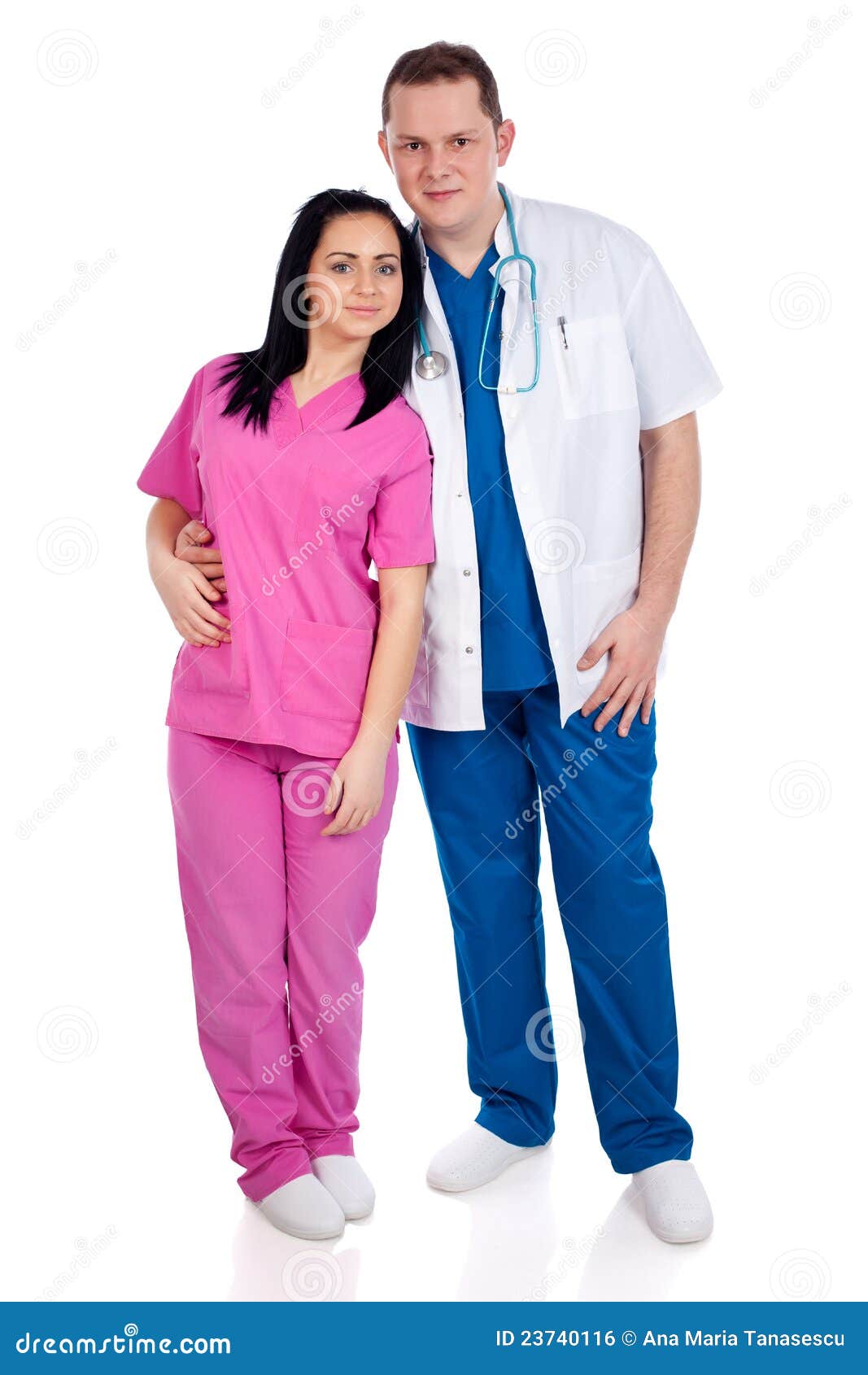 Young Couple of Doctor and Nurse Stock Photo - Image of healthcare ...