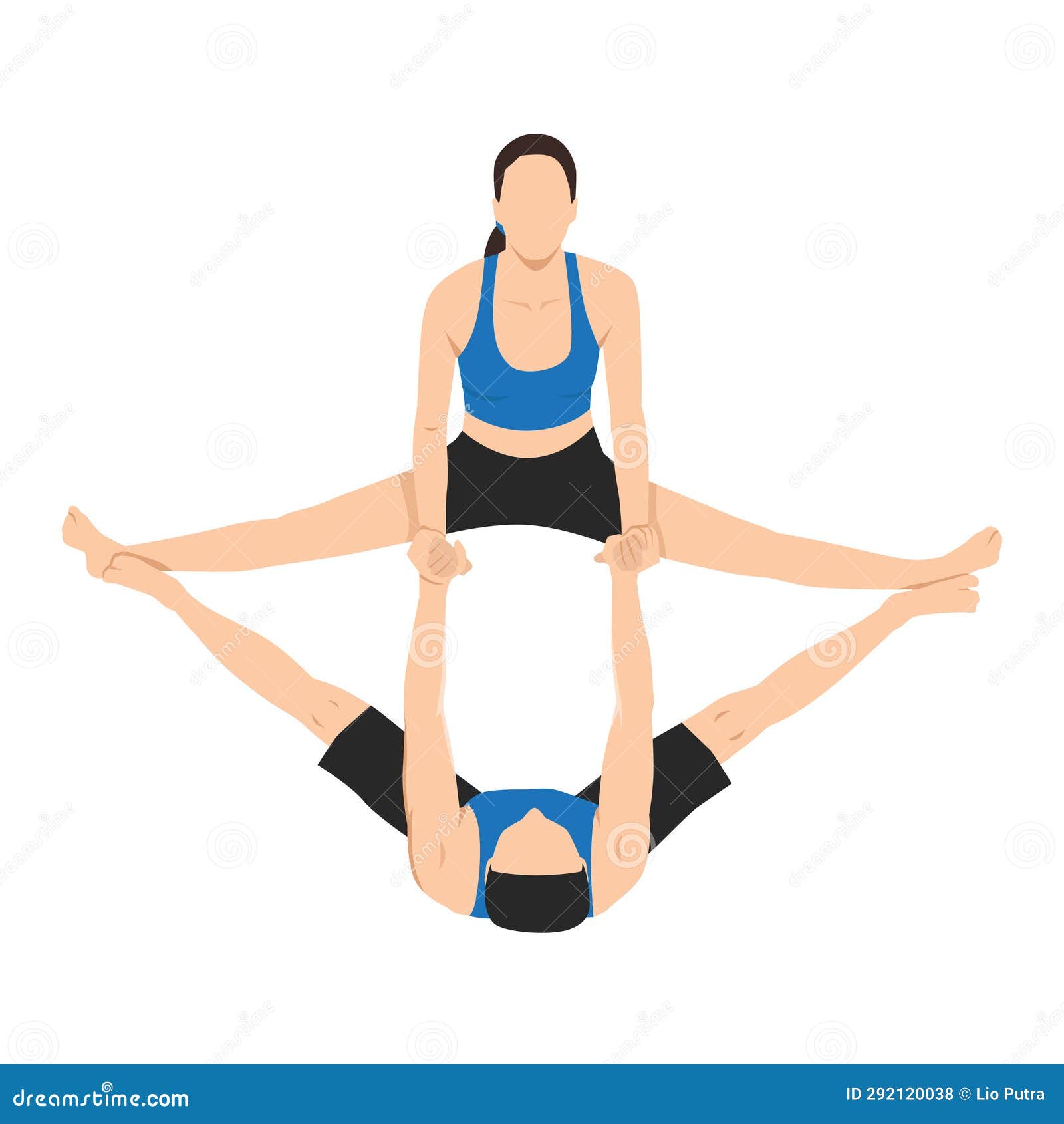 Young Couple Doing Acro Yoga. Acro Yoga Concept. Pair Yoga Stock Vector ...