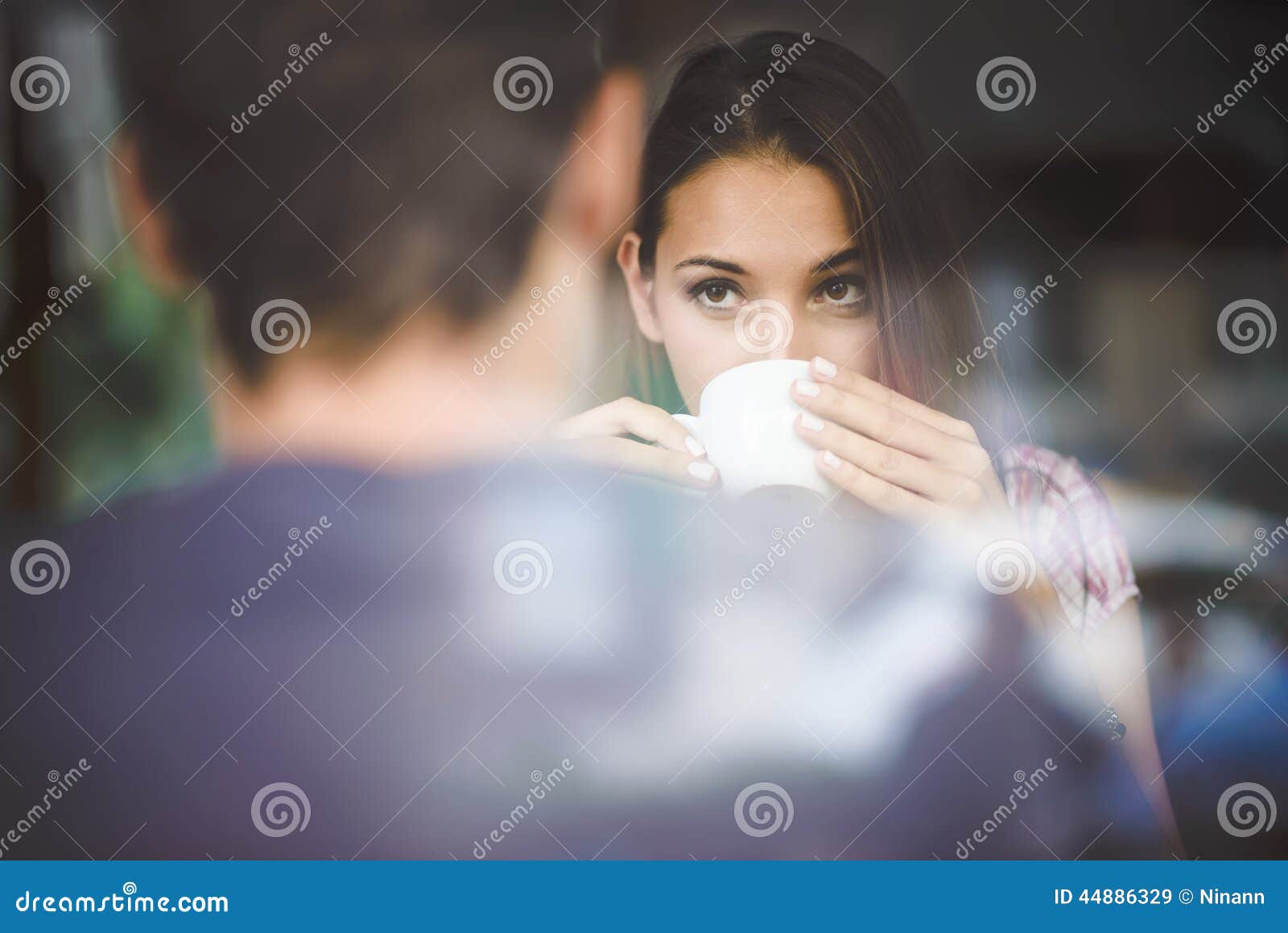 Young Couple Drinking Coffee Stock Image - Image of enjoyment, young ...