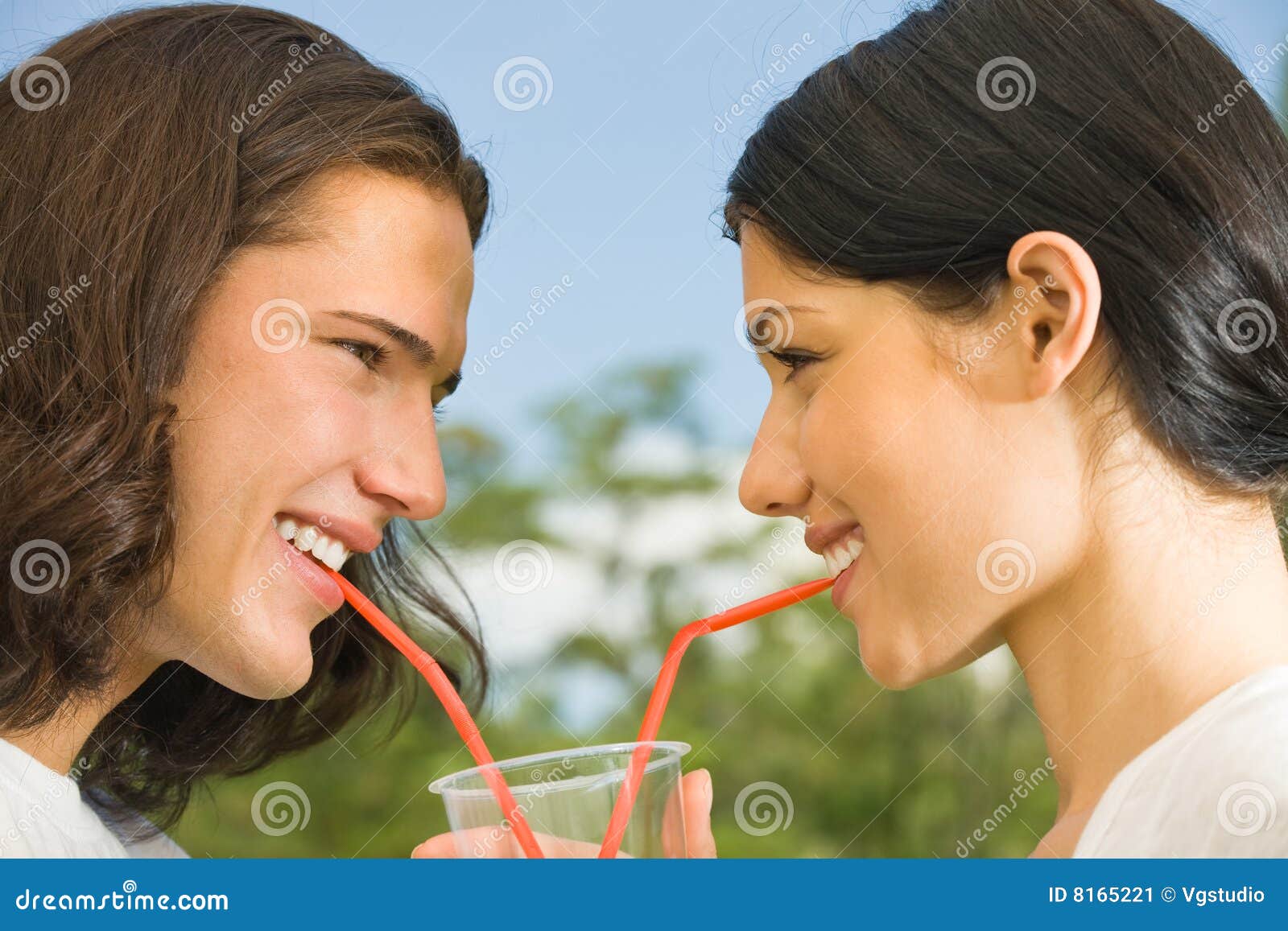 Young Couple Drinking Together Stock Image - Image of flirtation, male ...