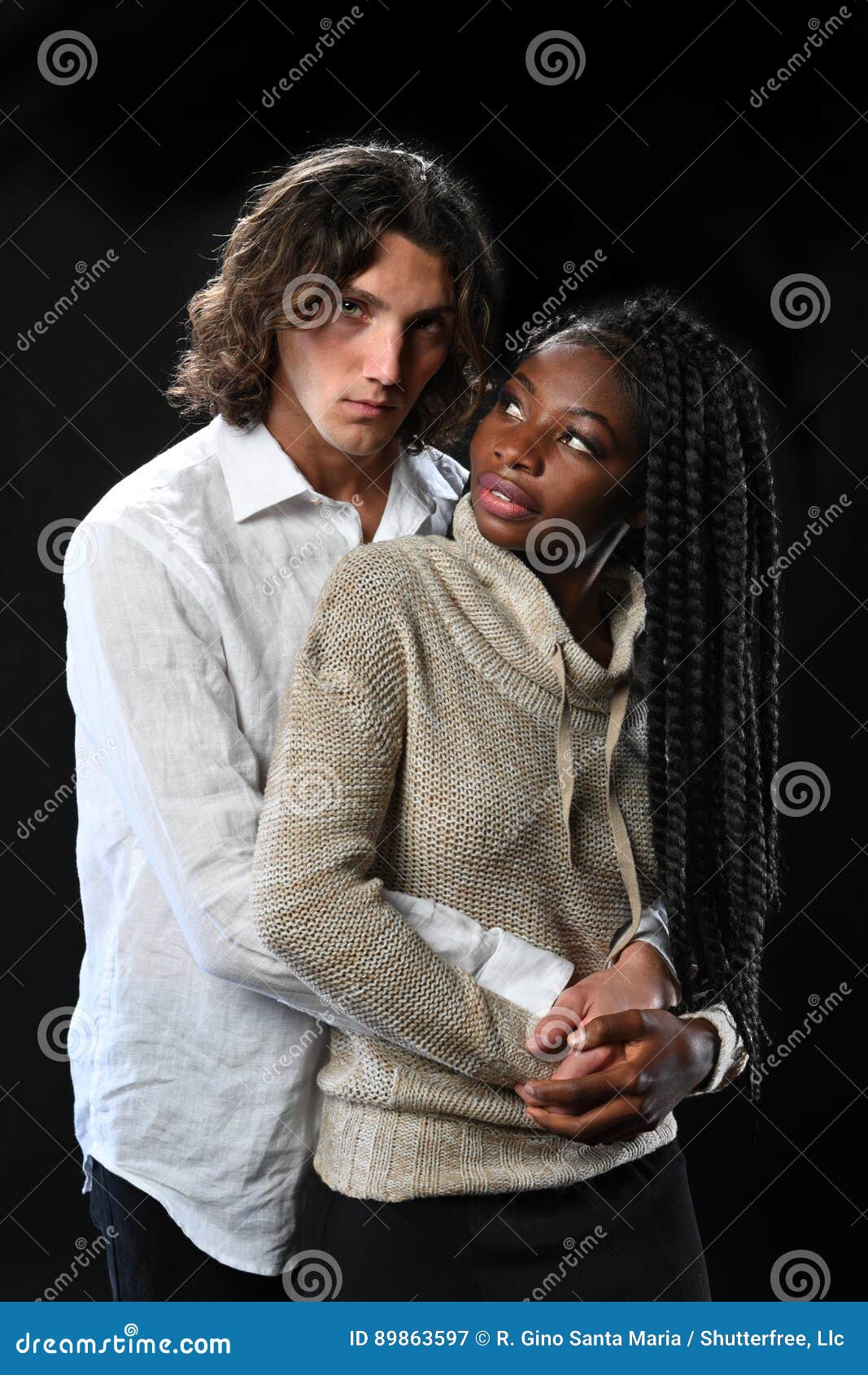 Young Couple Embracing Stock Image Image Of Black Women 89863597