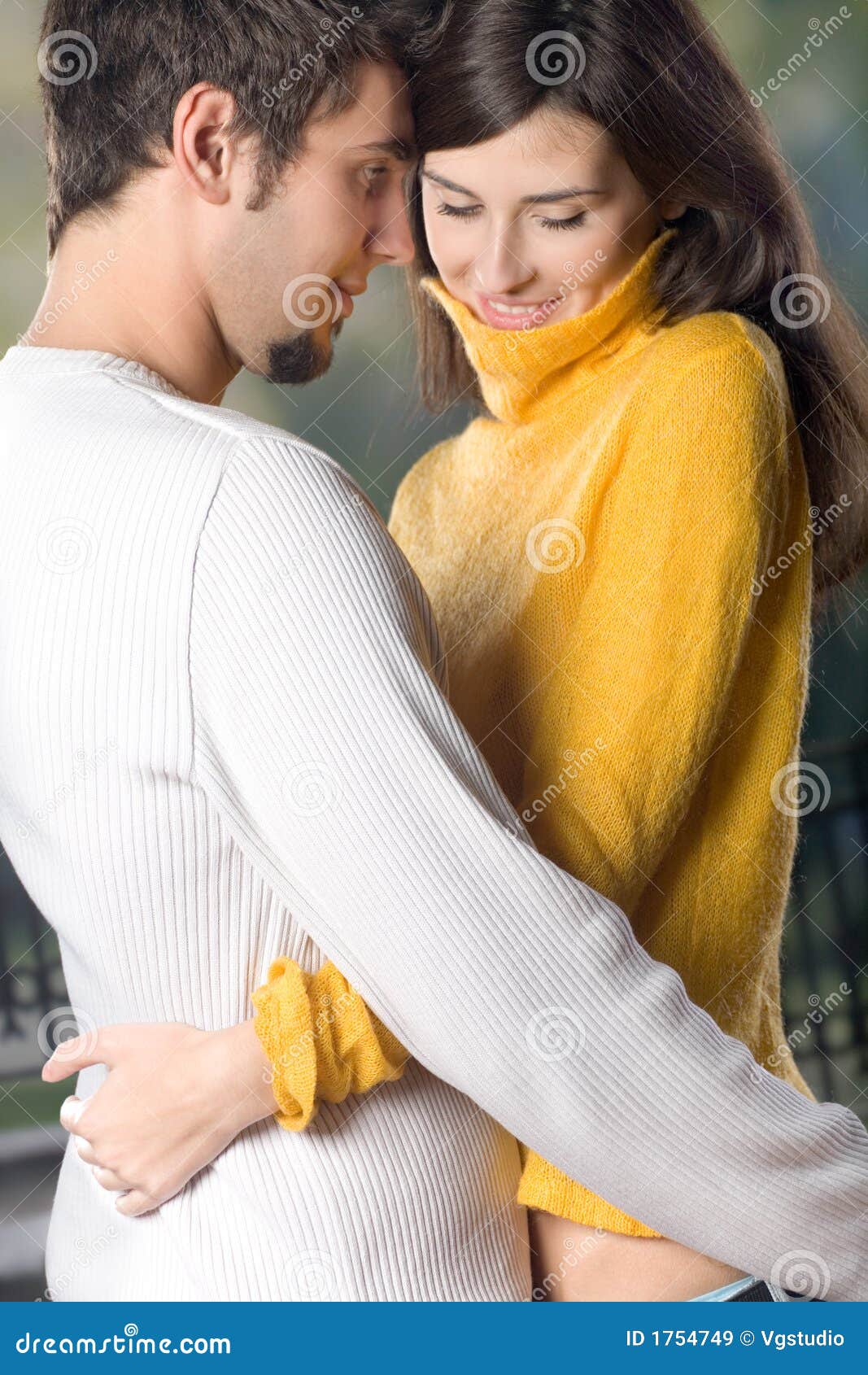 Young Couple Embracing, Outdoors Stock Image - Image of couple, people ...