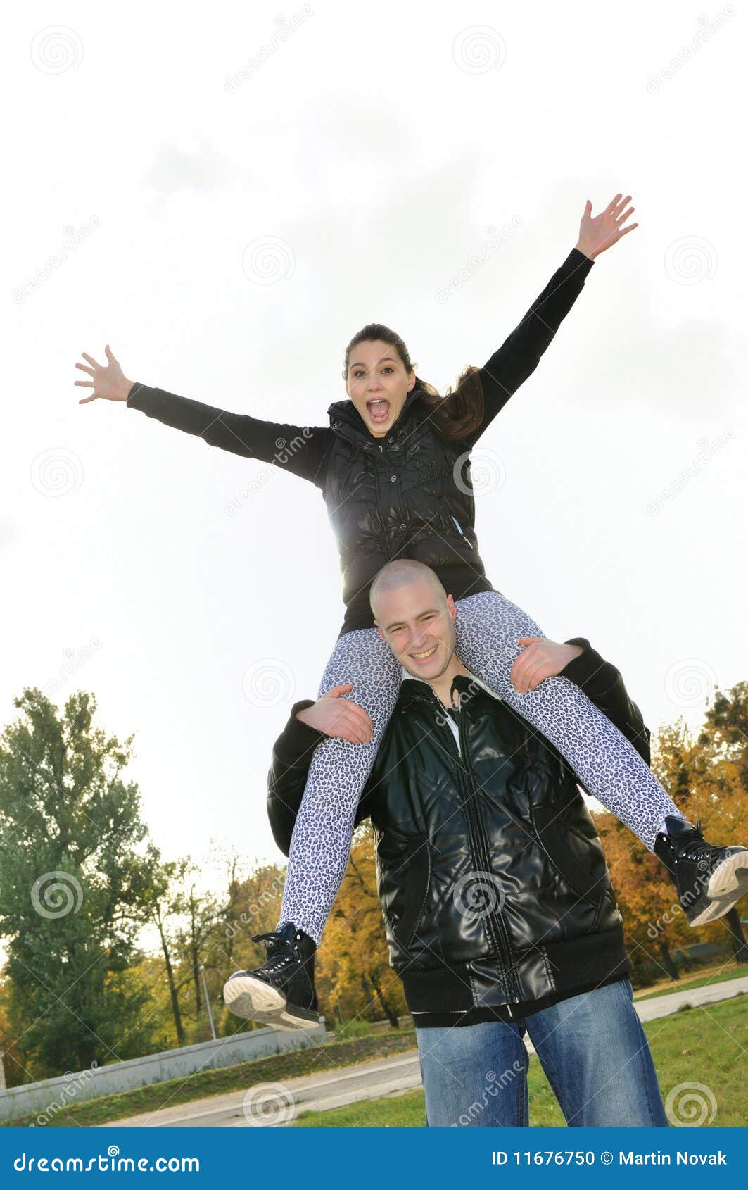 Young Couple Enjoying Life Outdoors Stock Photo - Image of carefree ...