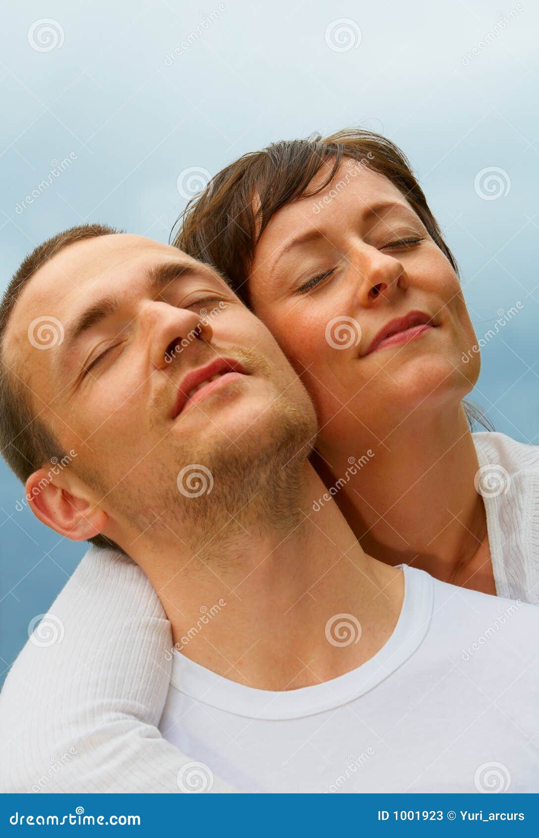 A Young Couple Enjoying the Spring Sun. Stock Image - Image of eyes ...
