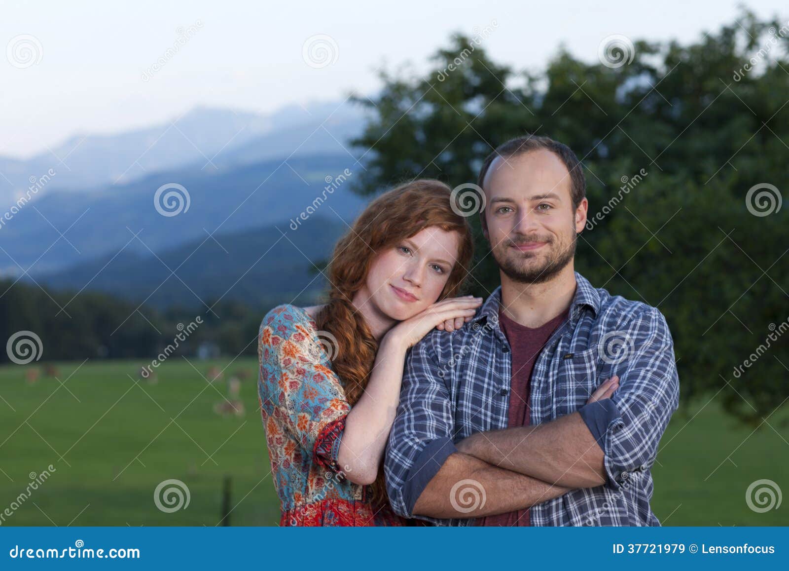 Young couple on a farm stock image. Image of intimate - 37721979