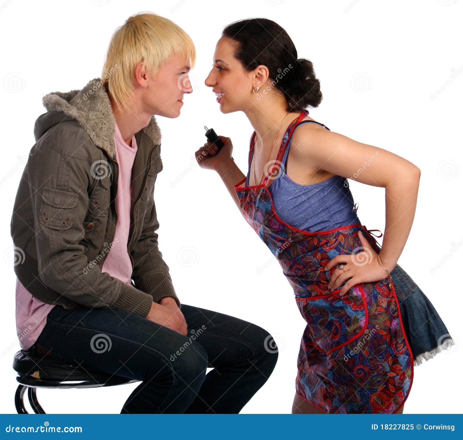 Young couple fights stock image. Image of couple, housework - 18227825