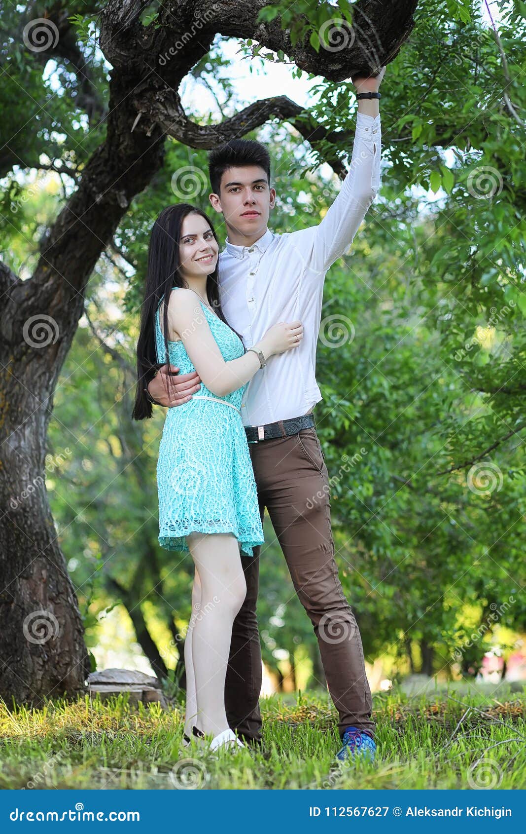 Young Couple On The First Date Stock Image Image Of Embracing