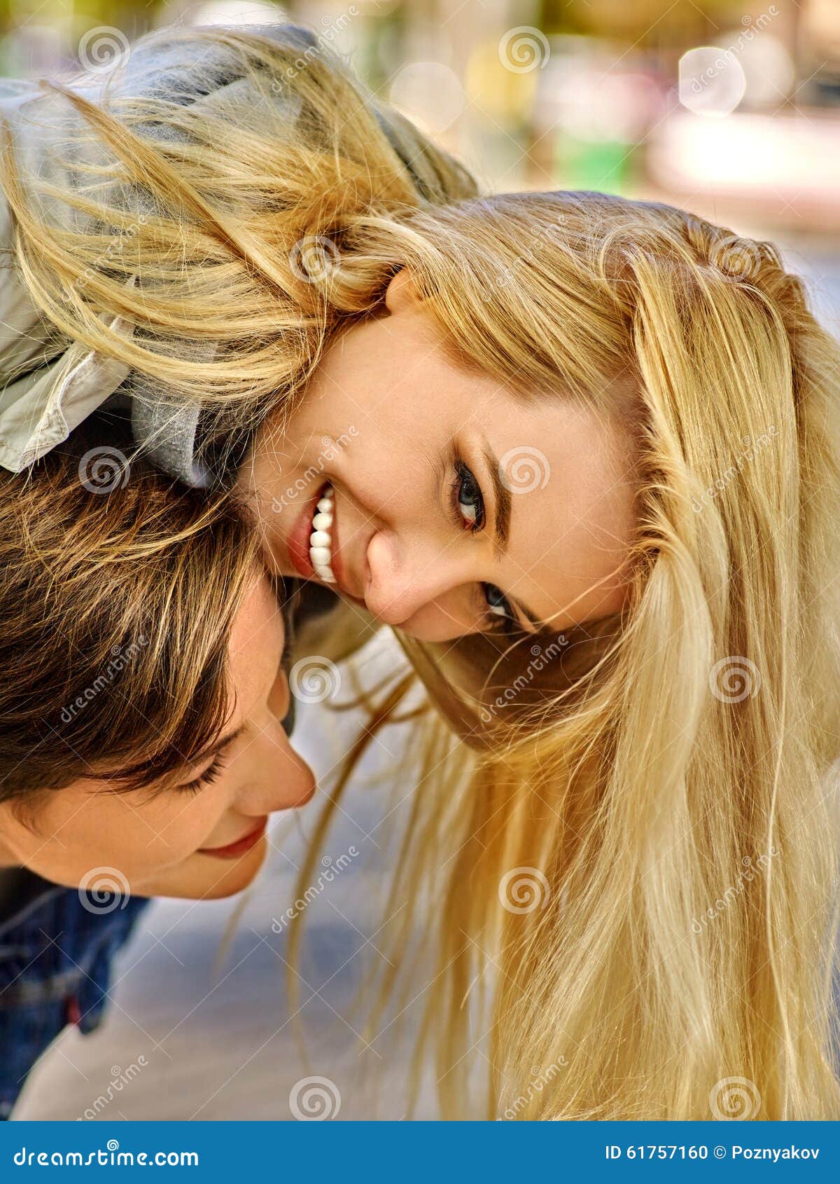 Young Couple Gently Hugging and Flirting in Park Stock Photo - Image of ...