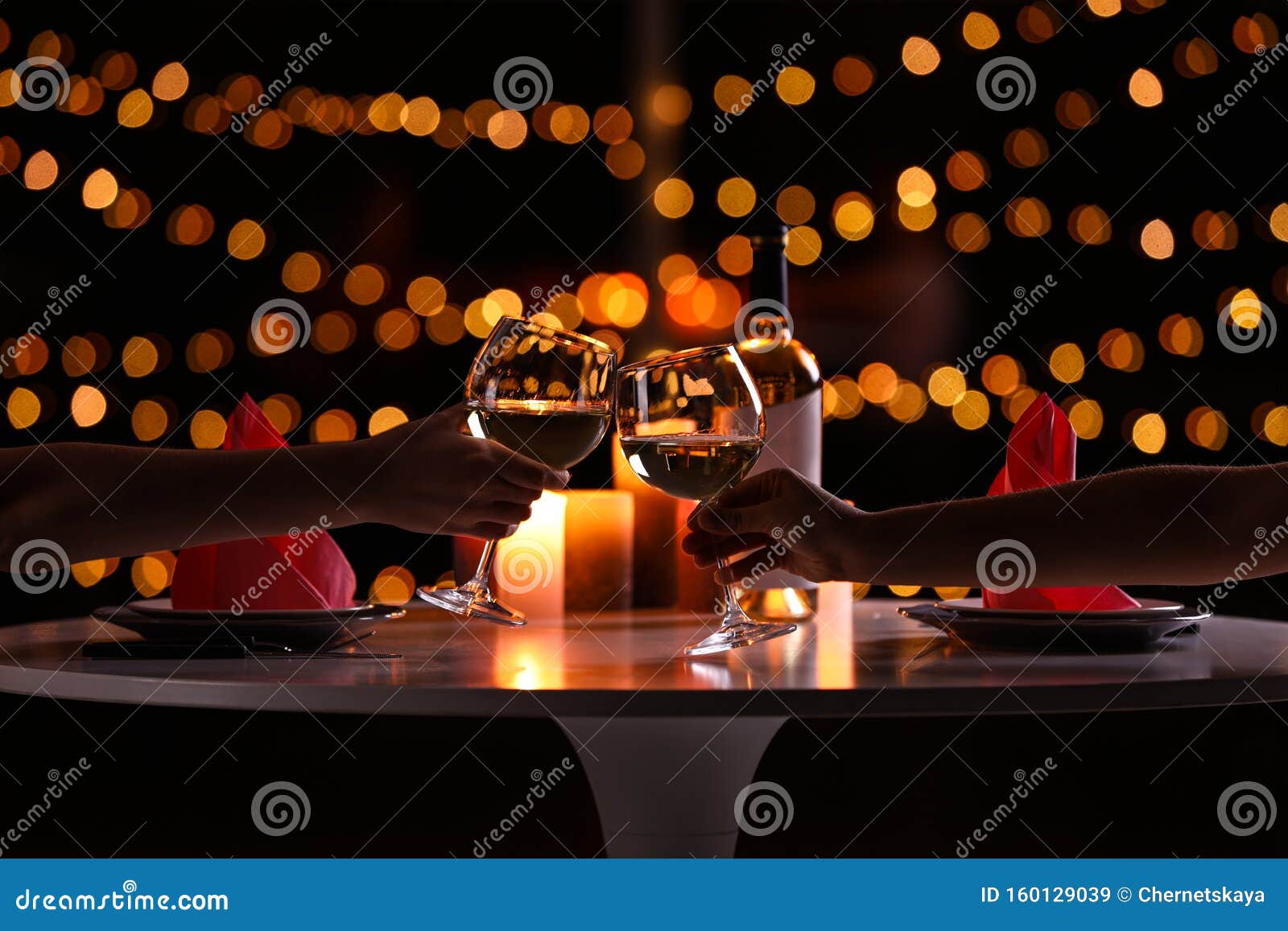 Couple With Table Covered In Food For Holiday Meal Stock Photography ...