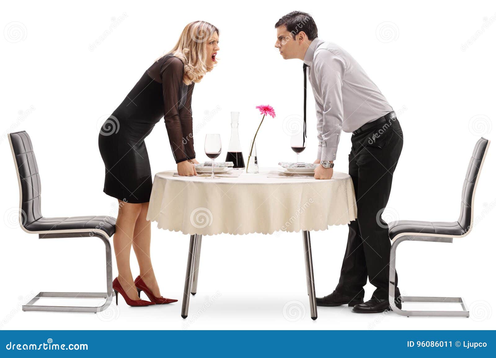 Young Couple Having an Argument at a Restaurant Table Stock Image ...