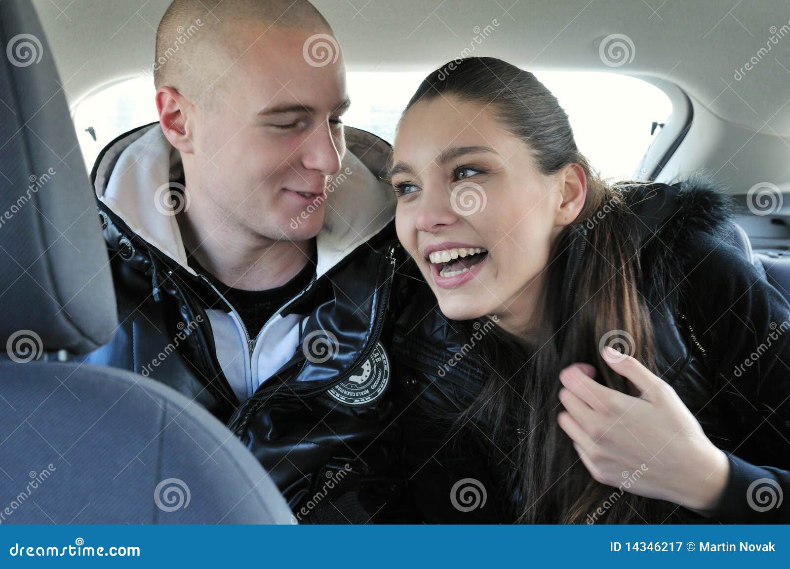 Young Couple Having Fun in Car Stock Image - Image of vehicle, together ...