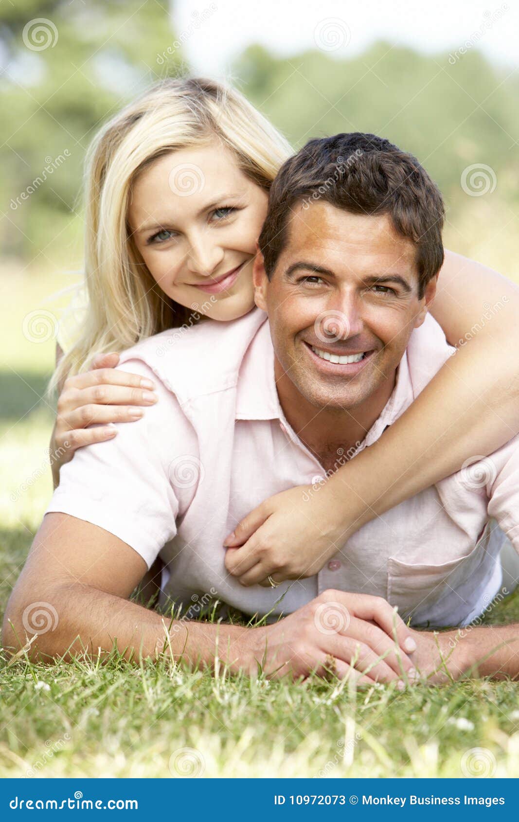 Young Couple Having Fun in Countryside Stock Image - Image of portrait ...