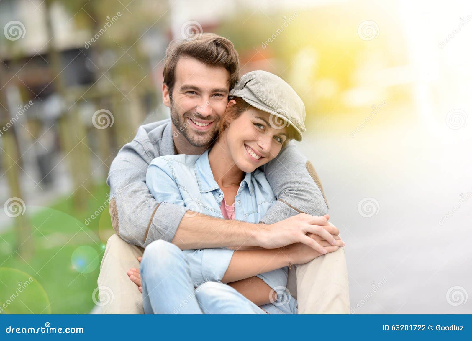 Young Couple Having Fun in Town Stock Photo - Image of embracing, happy ...