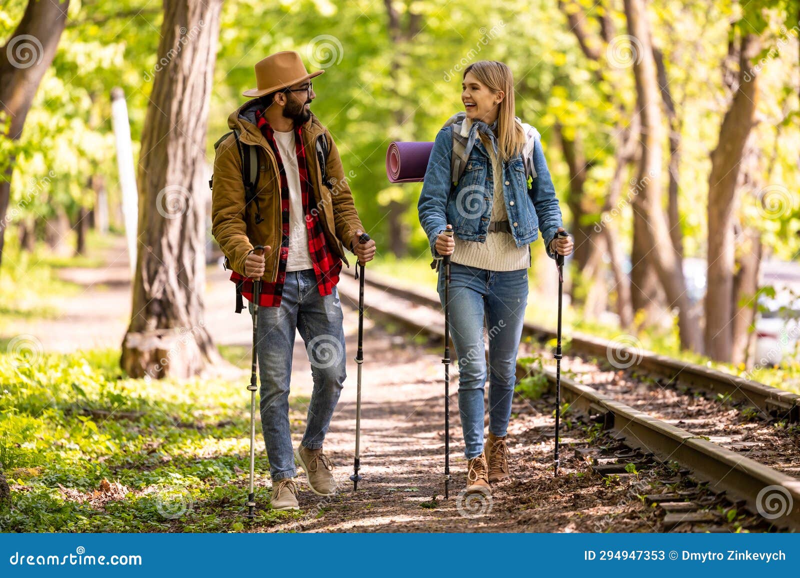 Young Couple Having a Walk in the Park Stock Image - Image of wellbeing ...