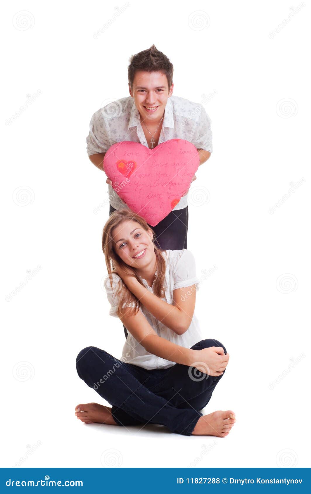 Young couple with heart stock photo. Image of pair, friendly - 11827288
