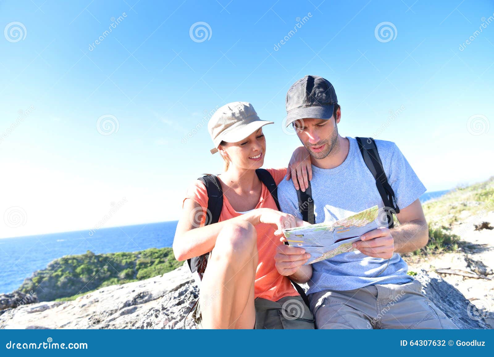 Hikers Looking At Trail Map Stock Photo | CartoonDealer.com #40095168