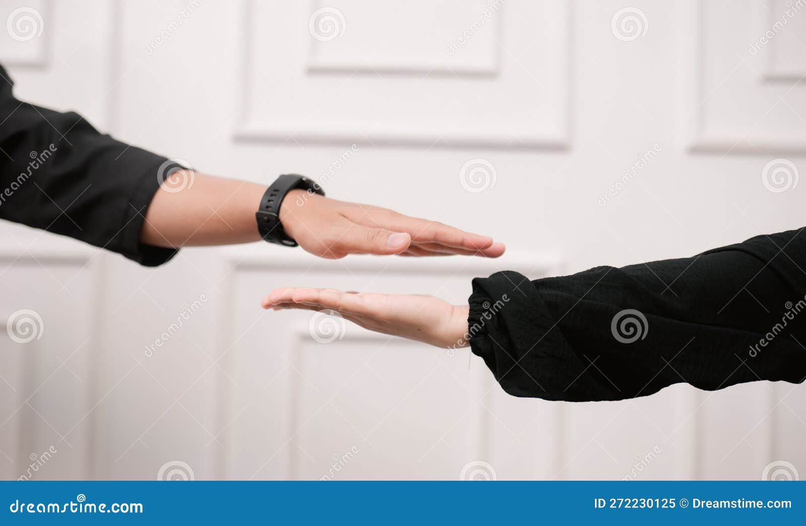 Young Couple Holding Hands without Touching Stock Image - Image of ...