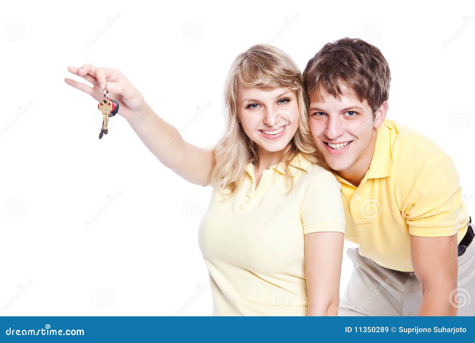 Young Couple Holding a Set of Keys Stock Image - Image of beautiful ...