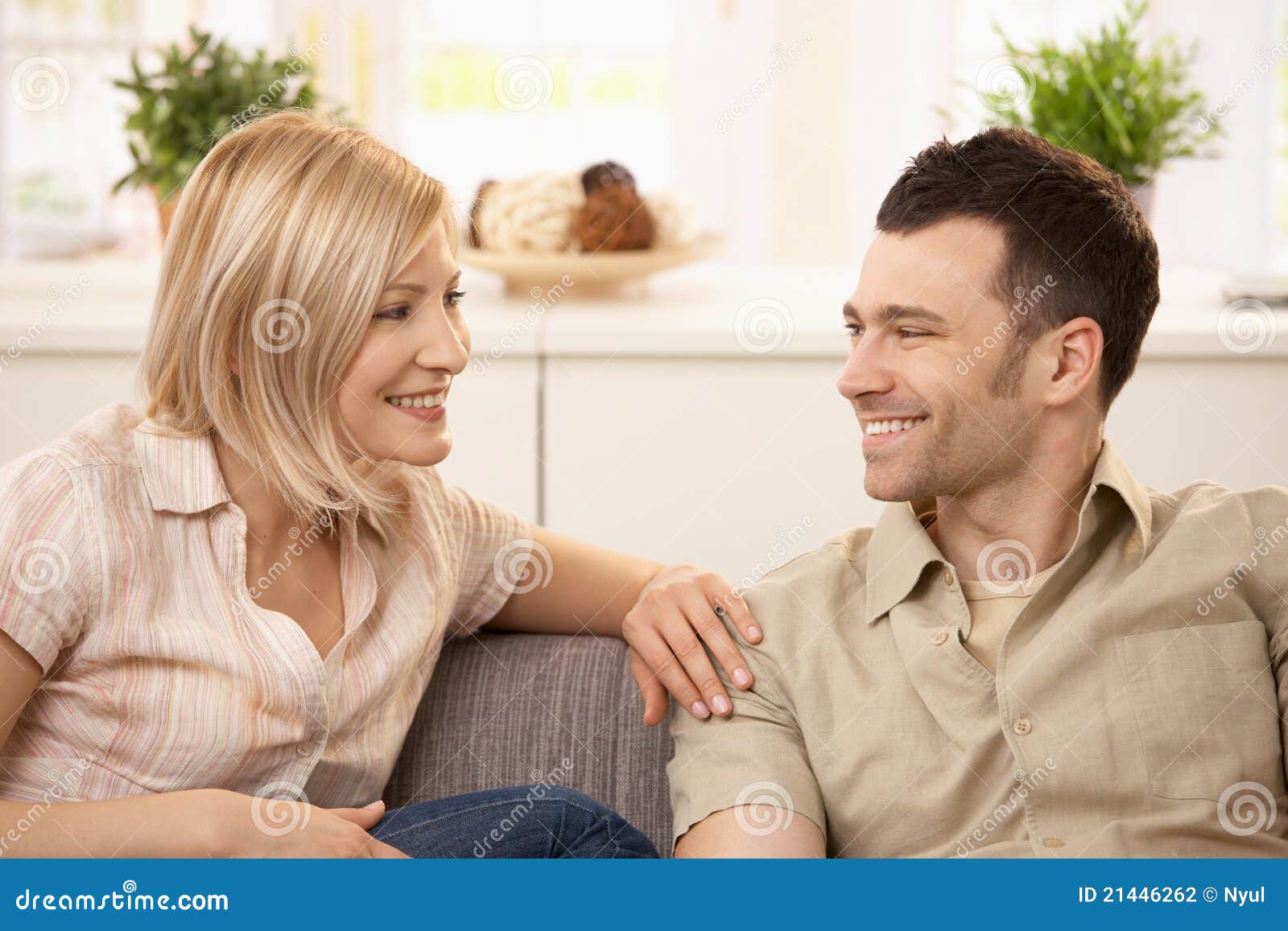 Young couple at home stock photo. Image of boyfriend - 21446262