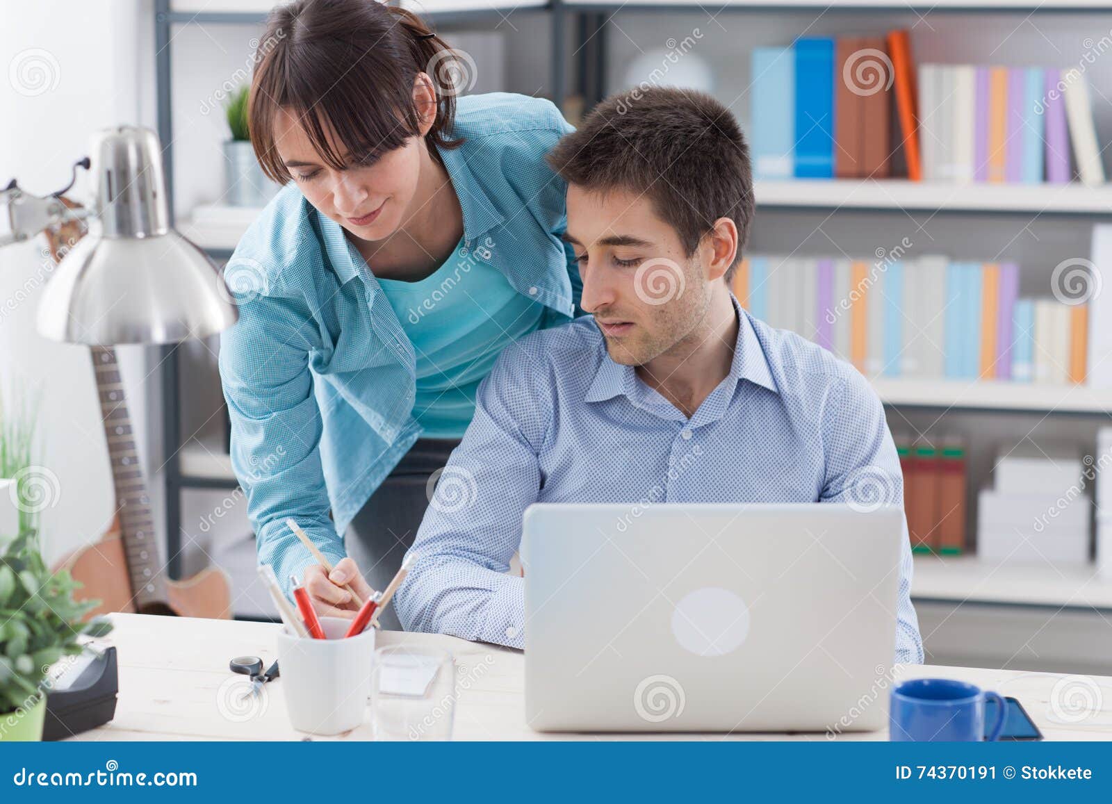 Young Couple at Home Making Plans Stock Image - Image of married, memo ...