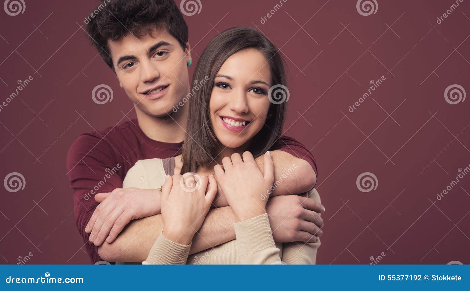 Young couple hugging stock photo. Image of cheerful, satisfaction ...