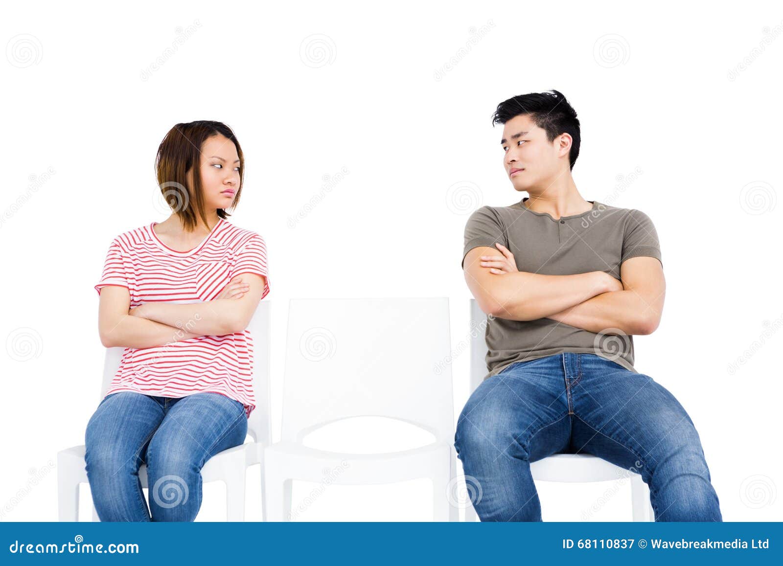Young Couple Ignoring Each Other Stock Image - Image of crossed ...