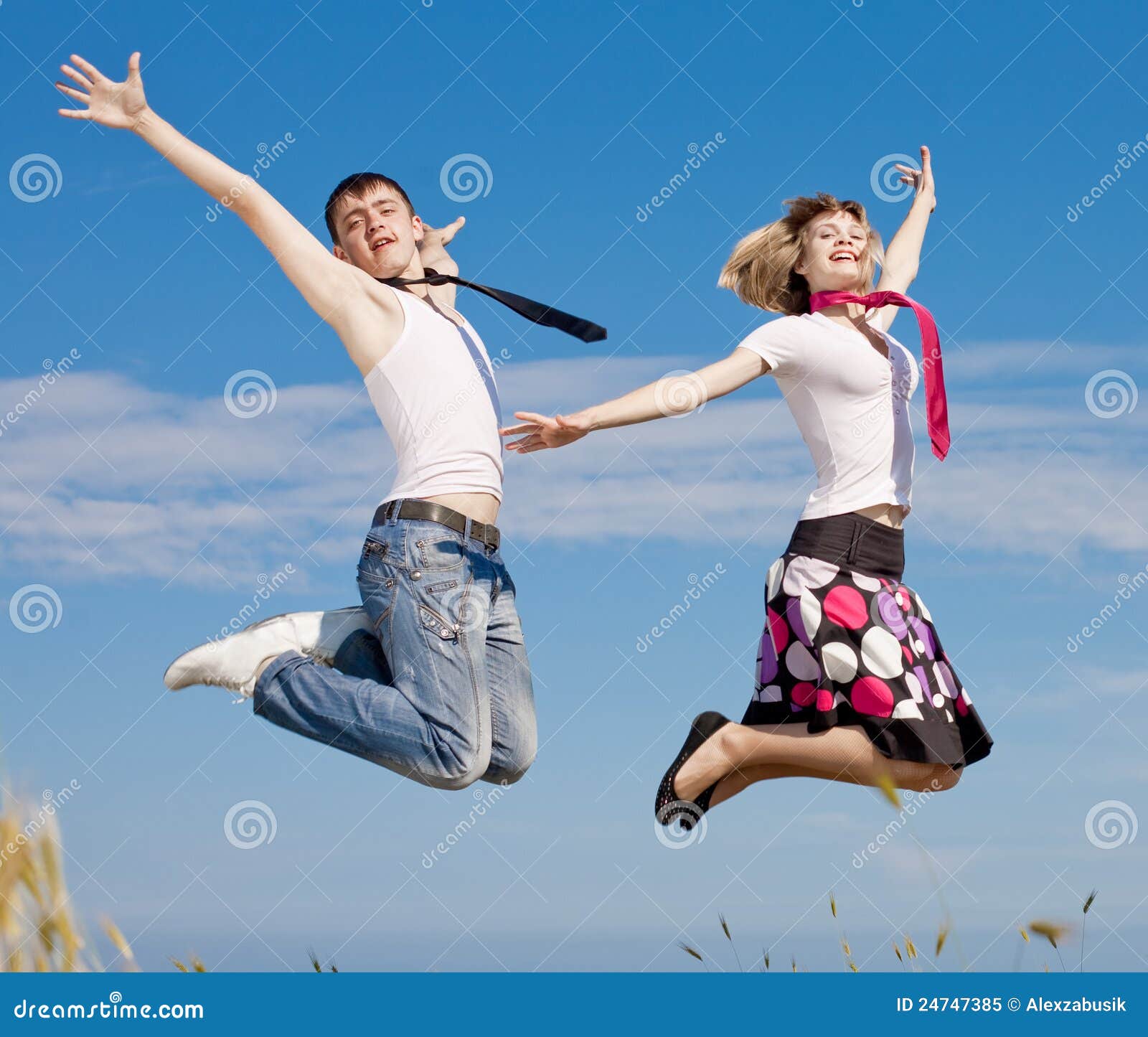 Young couple jumping stock image. Image of movement, recreation - 24747385