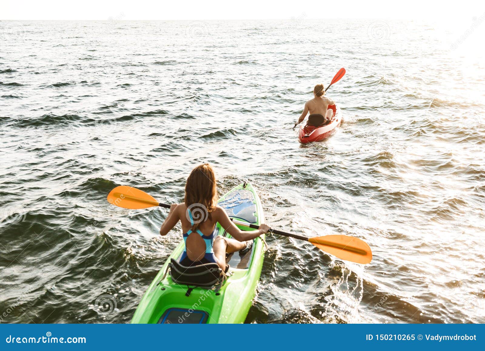 Young Couple Kayaking on a Water Stock Image - Image of people, leisure ...