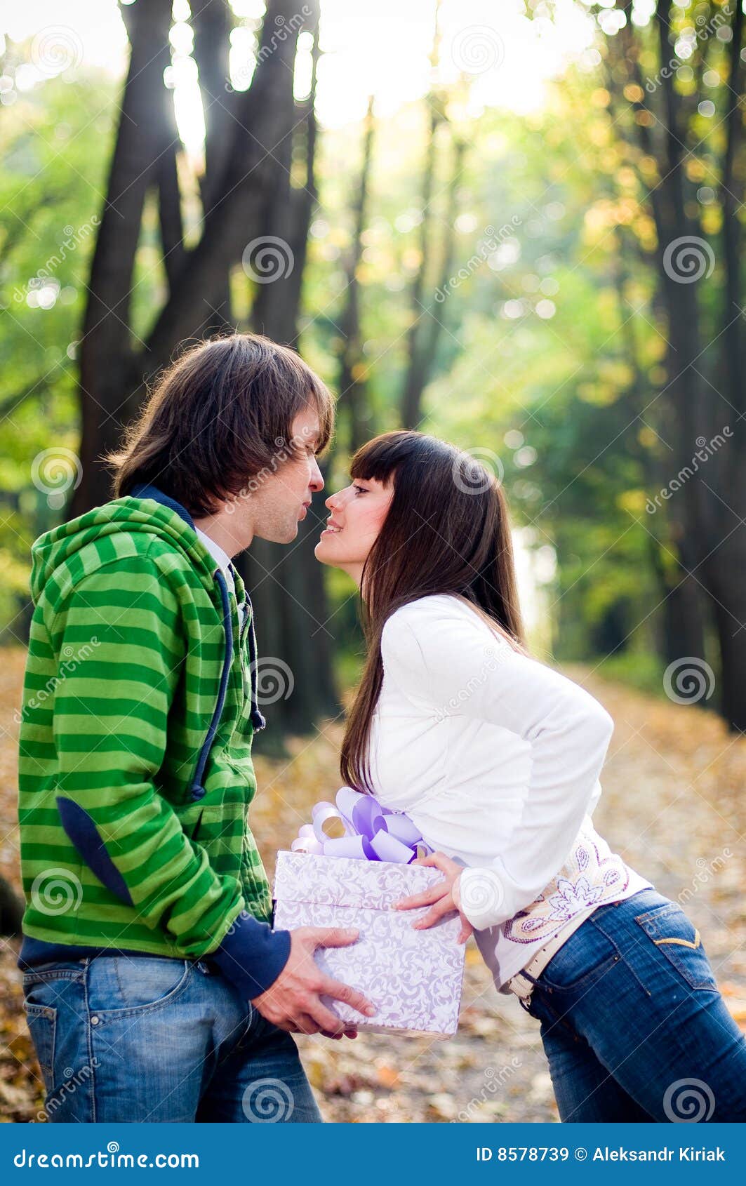 Young couple kissing stock image. Image of autumn, girl - 8578739