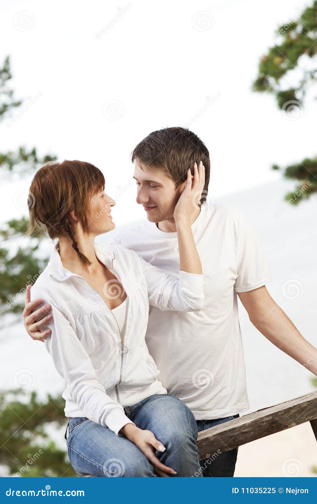 Young Couple Kissing Outdoors Stock Image - Image of cute, girlfriend ...