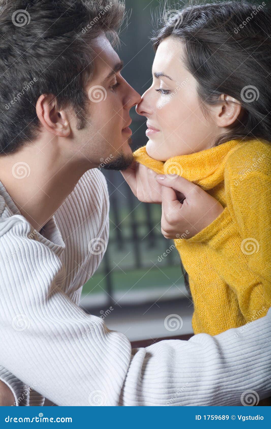 Young Couple Kissing, Outdoors Stock Image - Image of lifestyle ...