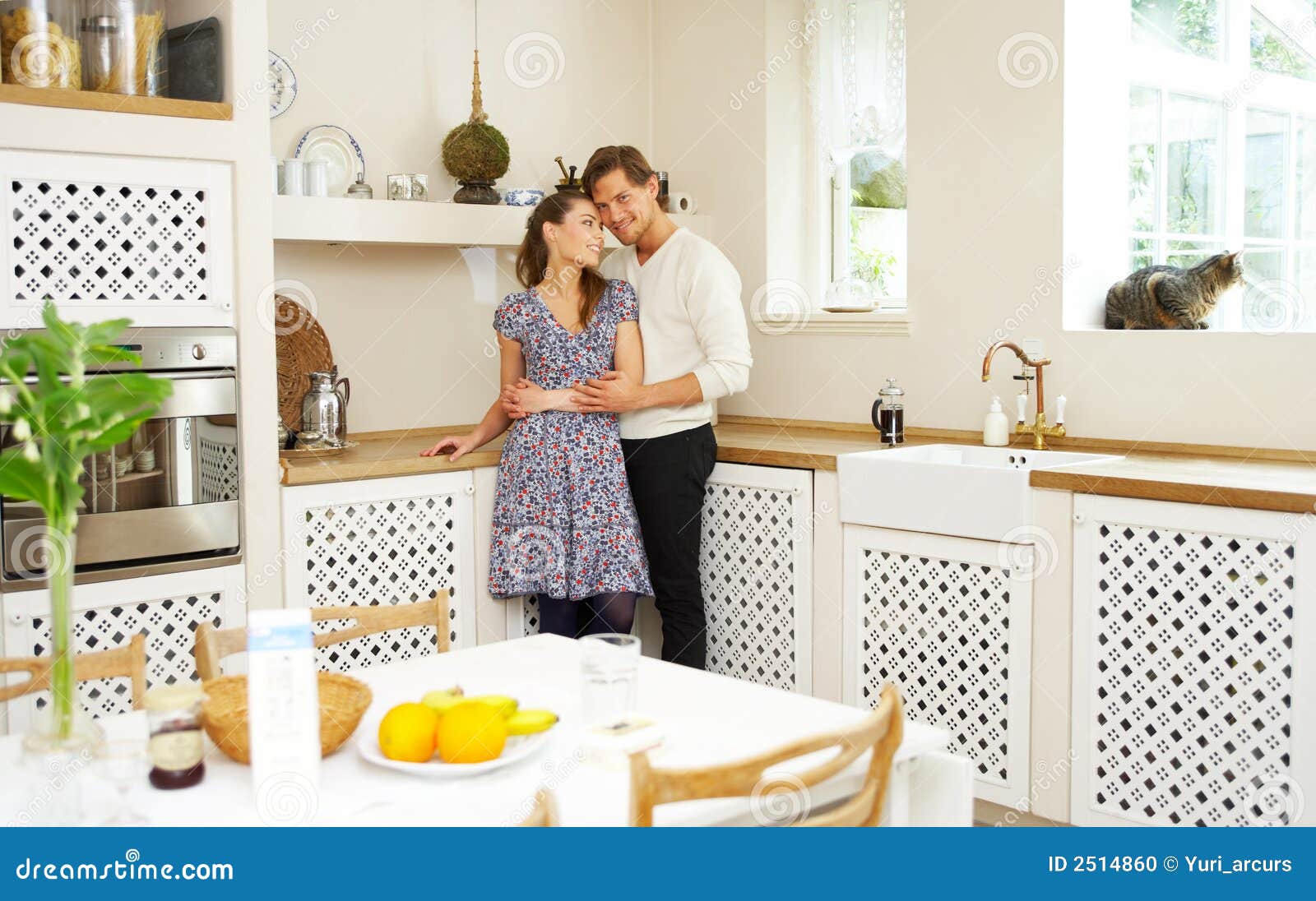 Young couple in kitchen stock photo. Image of couple, girlfriend - 2514860