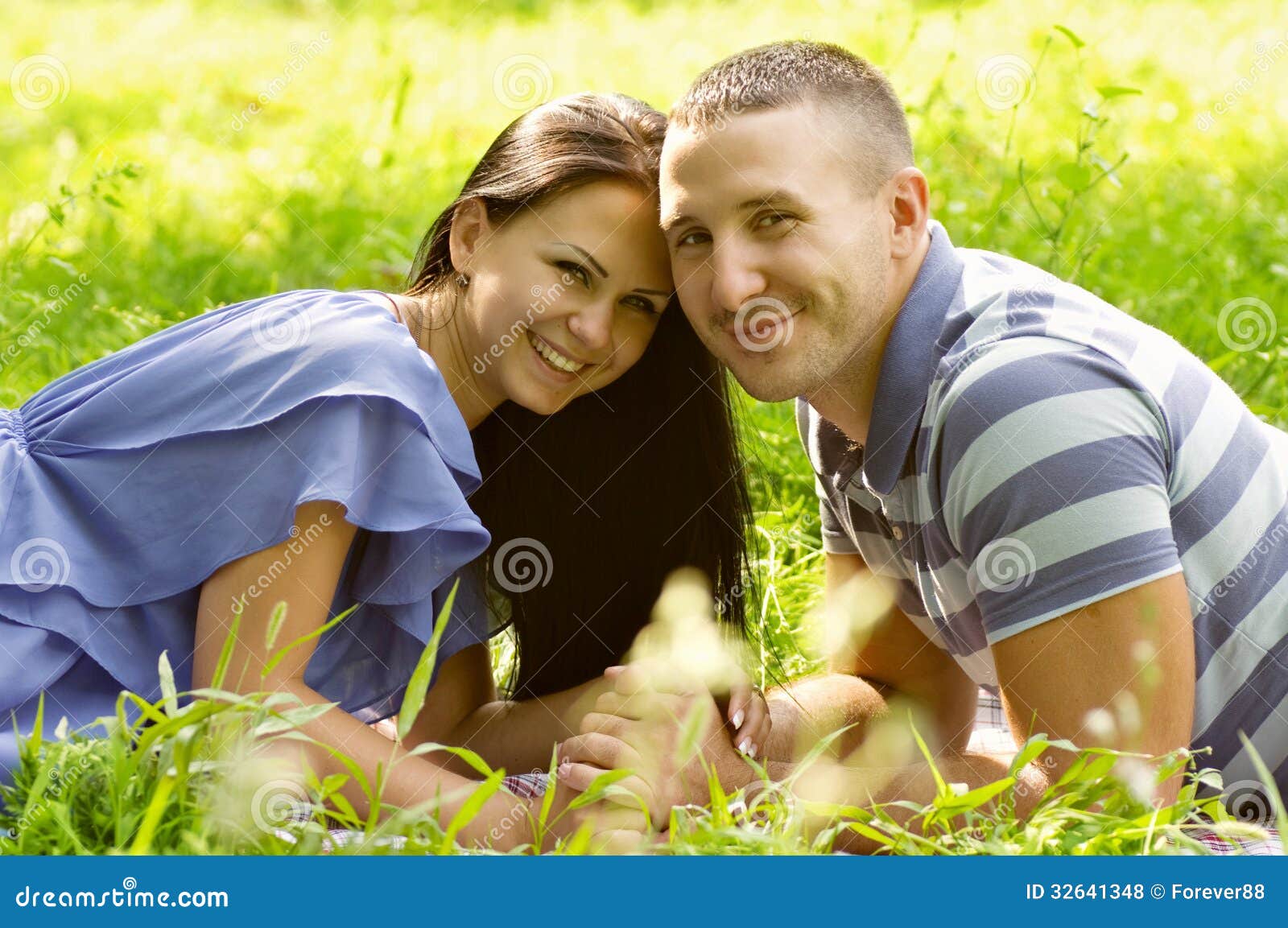 Young couple stock photo. Image of park, country, grass - 32641348