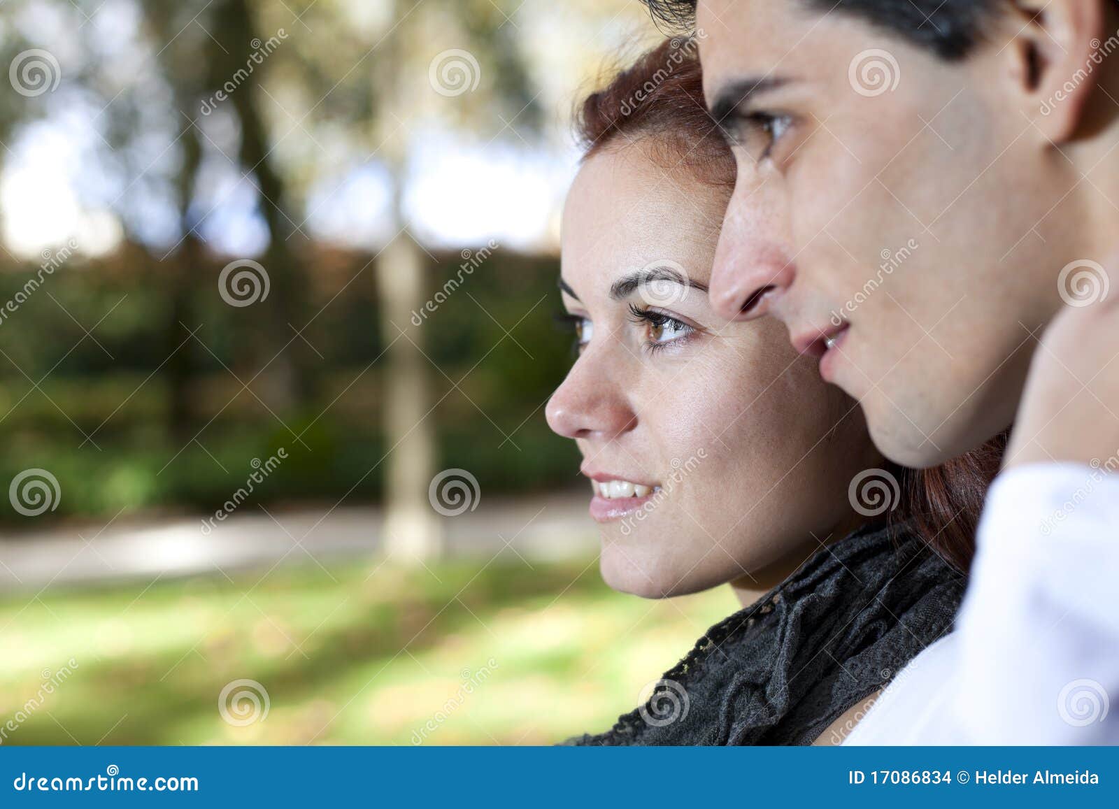 Young couple looking away stock photo. Image of excitement - 17086834