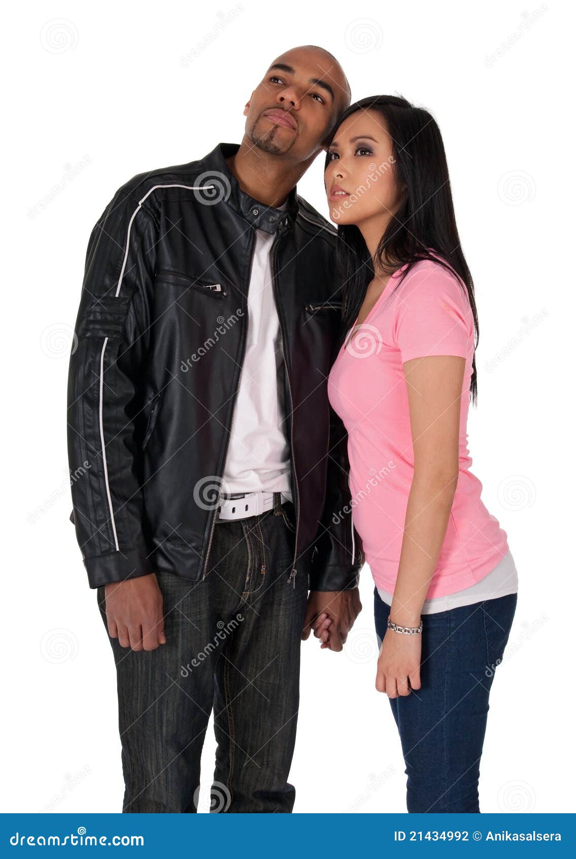 Young Couple Looking in One Direction Stock Photo - Image of dream ...