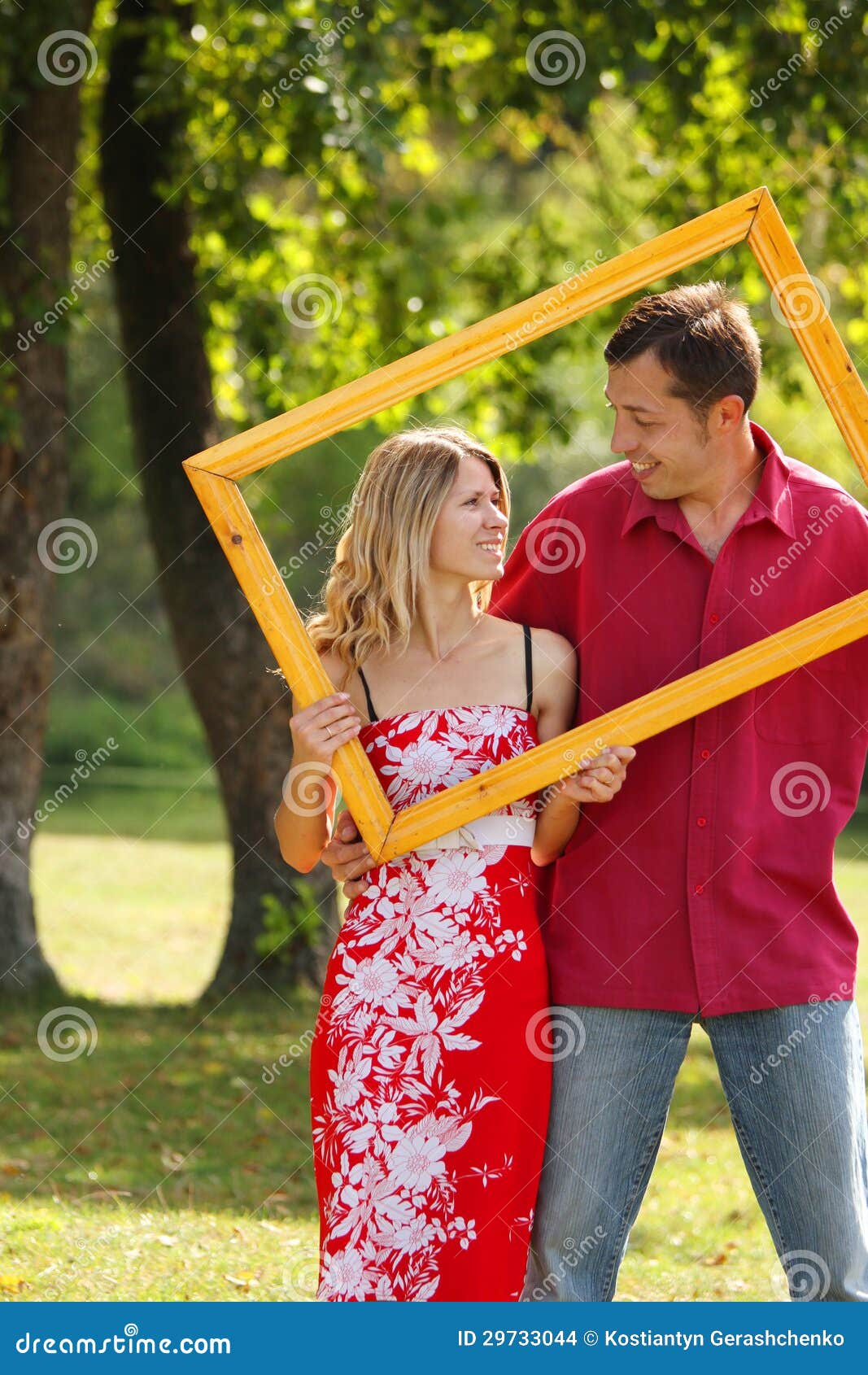 Couple in Love in the Frame Stock Photo - Image of frame, girl: 29733044