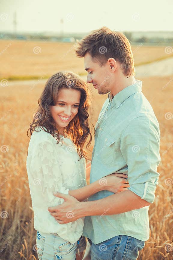 Young Couple In Love Outdoor Stunning Sensual Outdoor Portrait Of Young