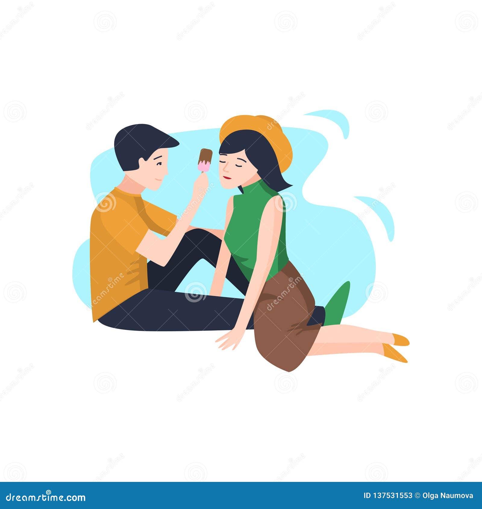 Young Couple in Love Spends Time on a Date Stock Illustration ... Young Couple in Love Spends Time on a Date Stock Illustration ...