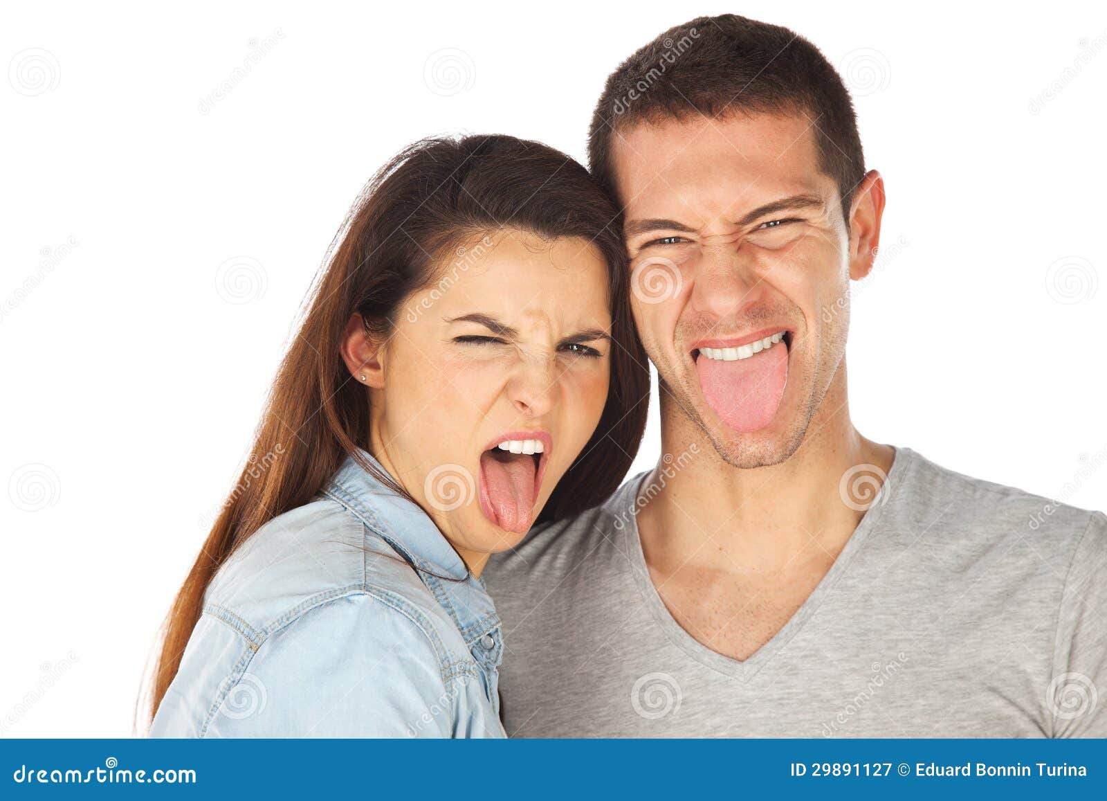 Young Couple is Showing Tongues Stock Image - Image of tongues, face ...
