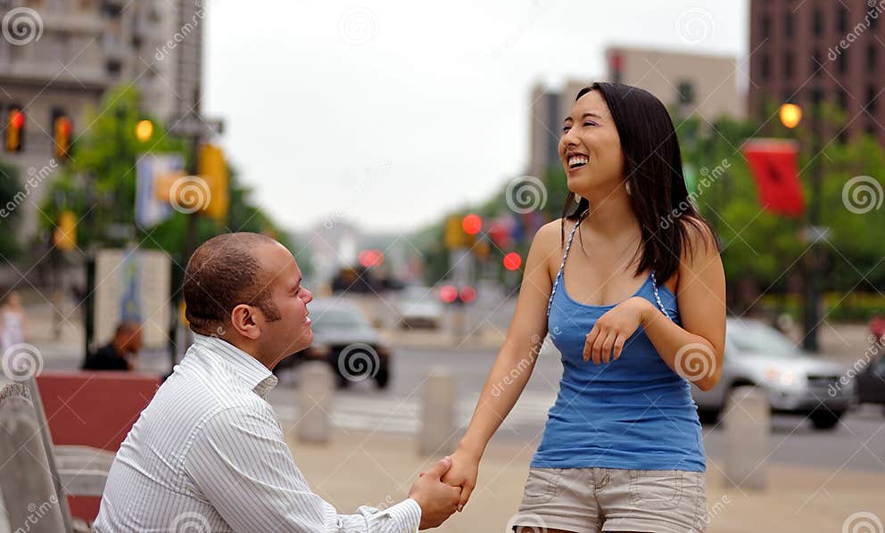 Young Couple Meet for the First Time Stock Image - Image of beautiful ...