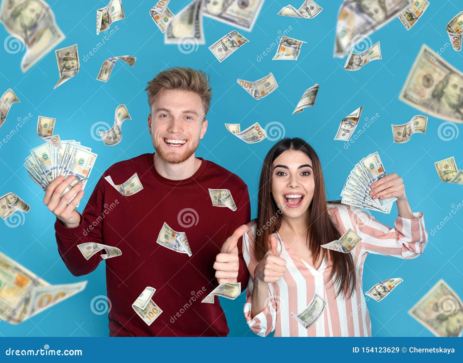 Young Couple with Money on Color Stock Image - Image of lifestyle ...