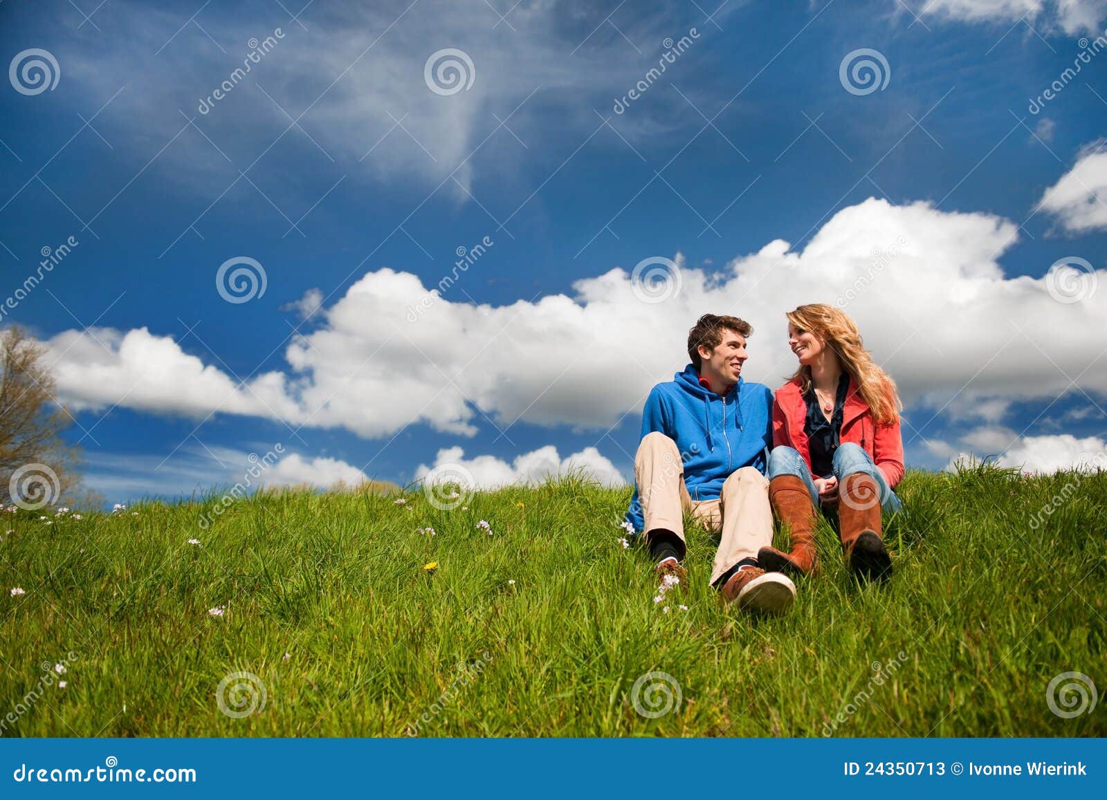 Young couple in nature stock image. Image of smiling - 24350713